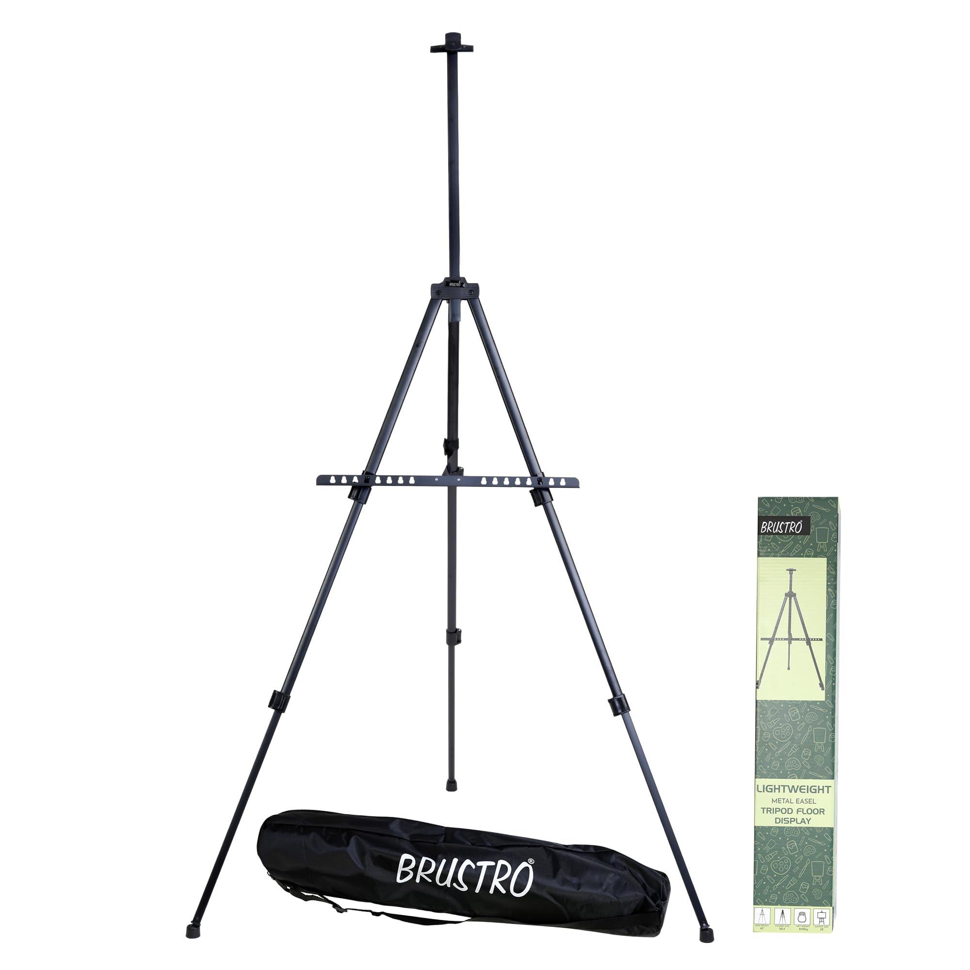 BRUSTRO Artists Lightweight Metal Easel | Holds Canvas from 6" to 32 ...