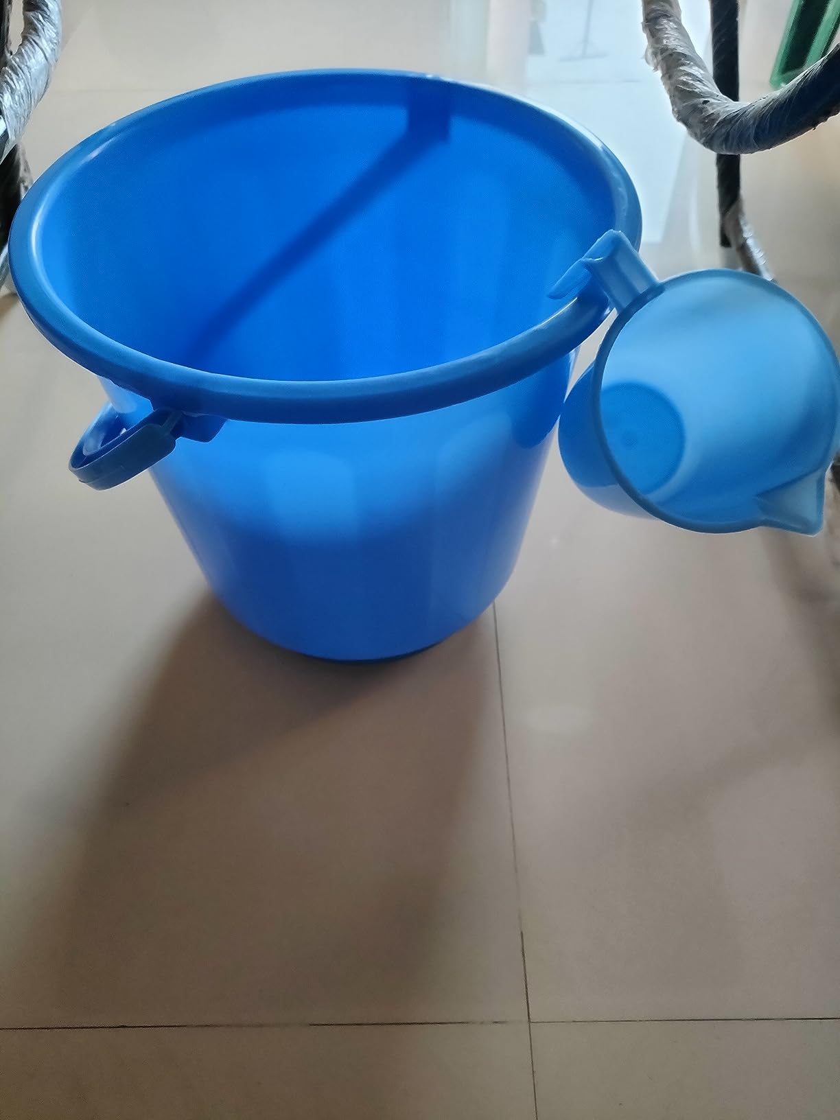 Kuber Industries 2 Pieces Plastic Bathroom Bucket & Mug Set (Blue ...