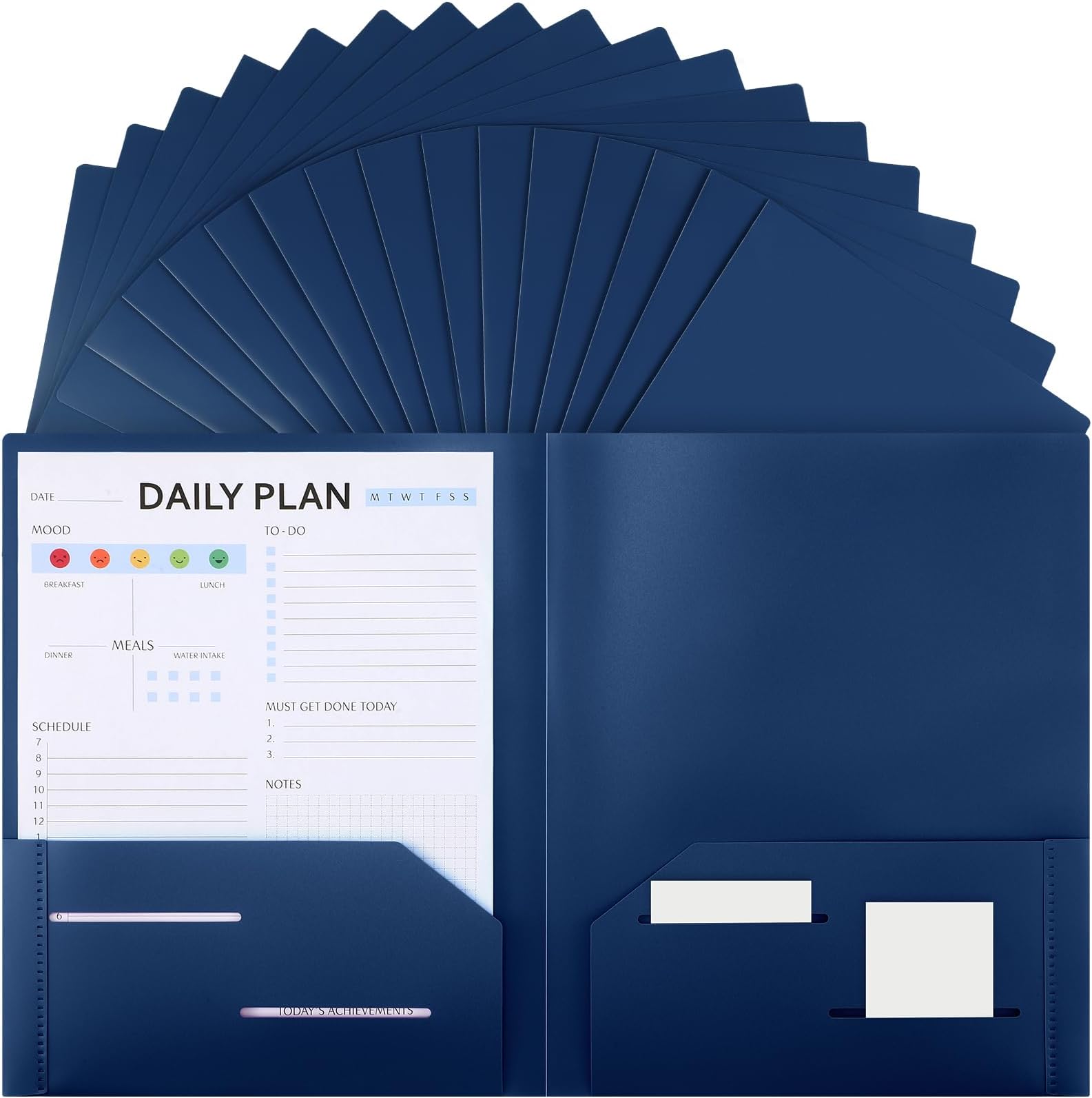 Amazon.com : Fulmoon 48 Pack Plastic Folders with 2 Pockets Inch Heavy ...