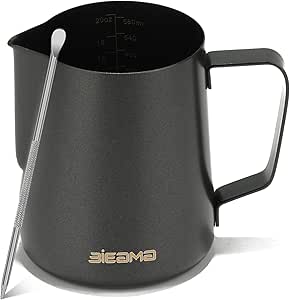 Amazon.com: BIEAMA 20oz Milk Frothing Pitcher 304 Stainless Steel Milk ...