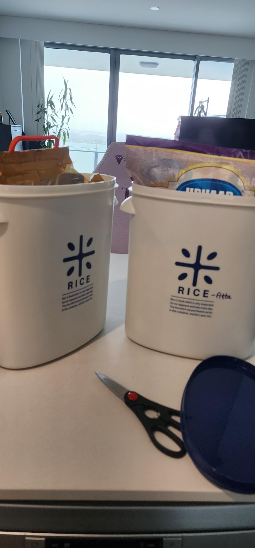 Pearl Metal RICE HB-2167 Rice Bottle, 11.0 lbs (5 kg), Red with ...