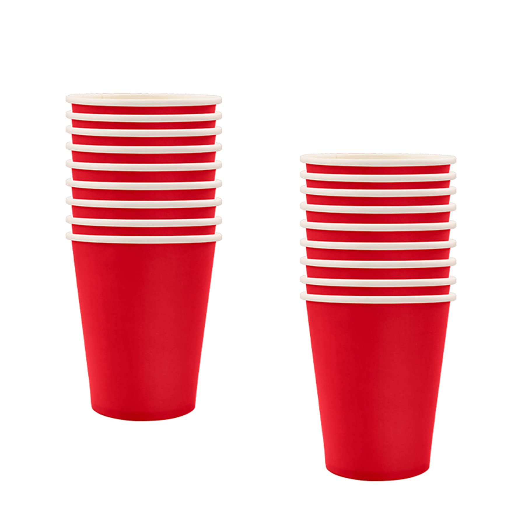 ATBEAMEN 16PCS Red Paper Cups, Disposable Paper Cup Solid 9oz Paper ...