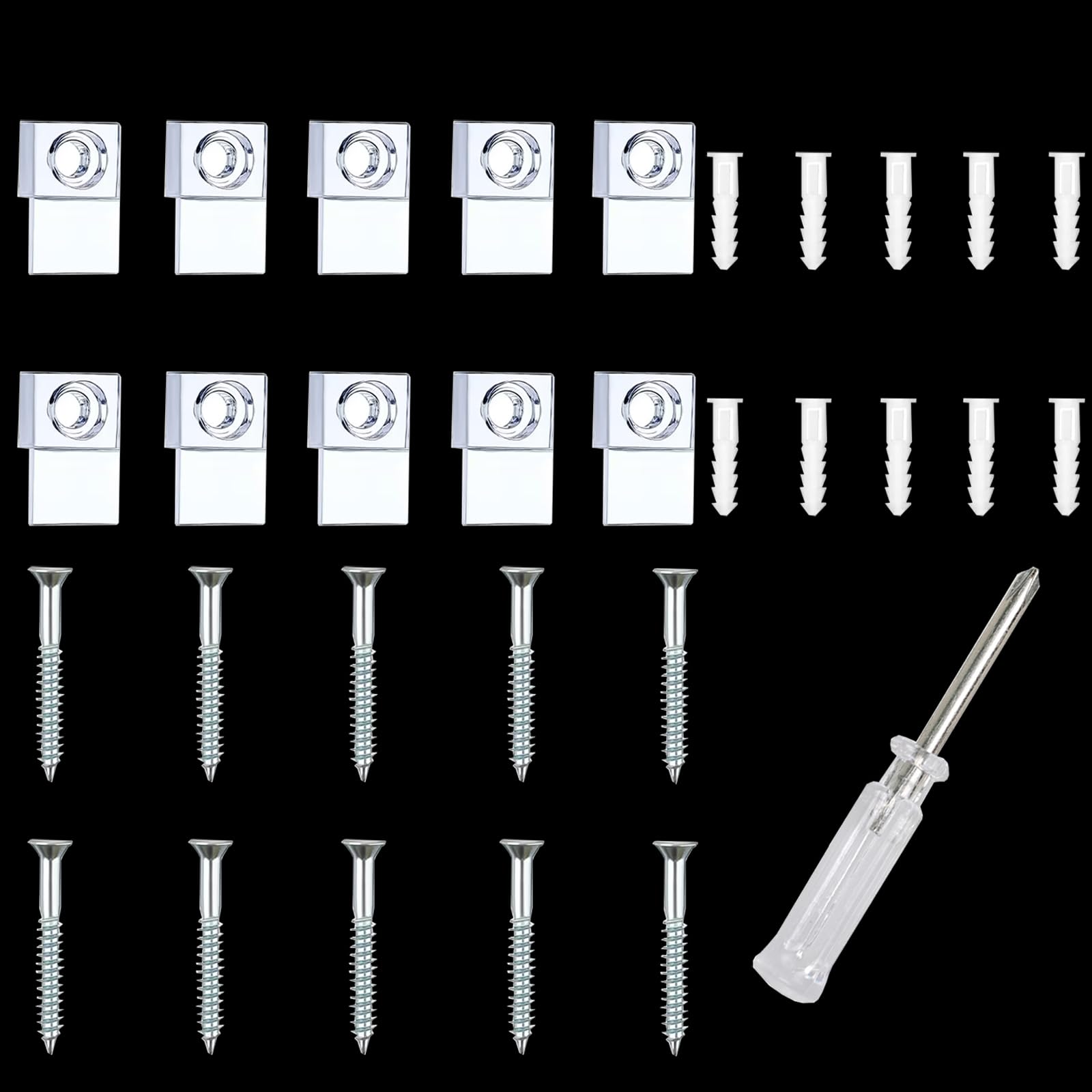 Waldd 10 Pcs Mirror Holder Clips Mirror Hangers for The Wall Mirror ...