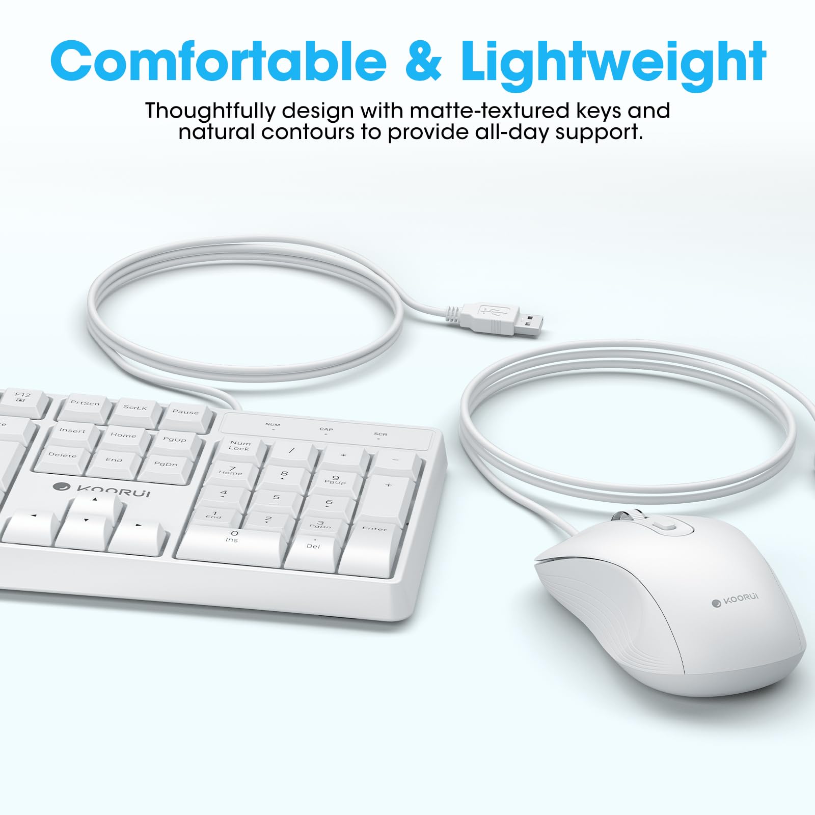 Snapklik.com : Wired Keyboard And Mouse Combos, KOORUI Keyboard USB ...