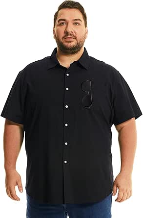 Amazon.com: HOdo Big and Tall Mens Cotton Button Down Shirt 2XL-6XL ...