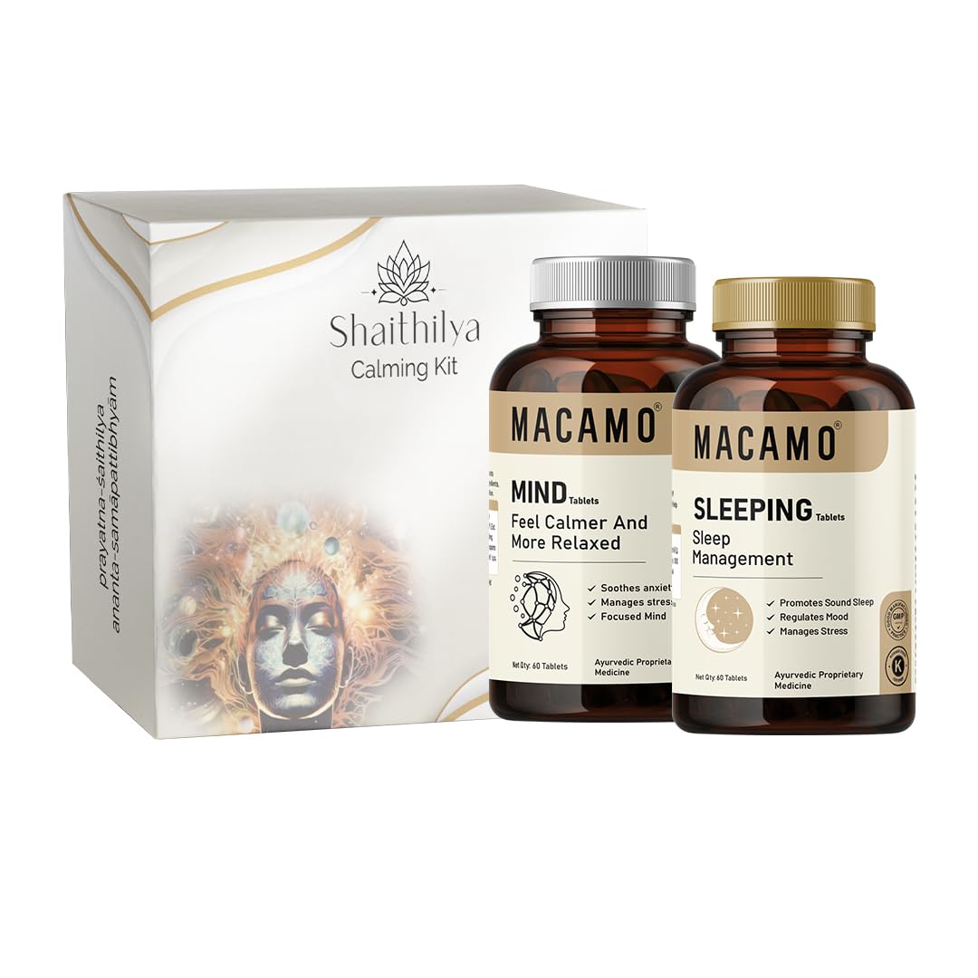 MACAMO Shaithilya Calming Kit Anxiety Relief Tablets for Brain, Improve ...
