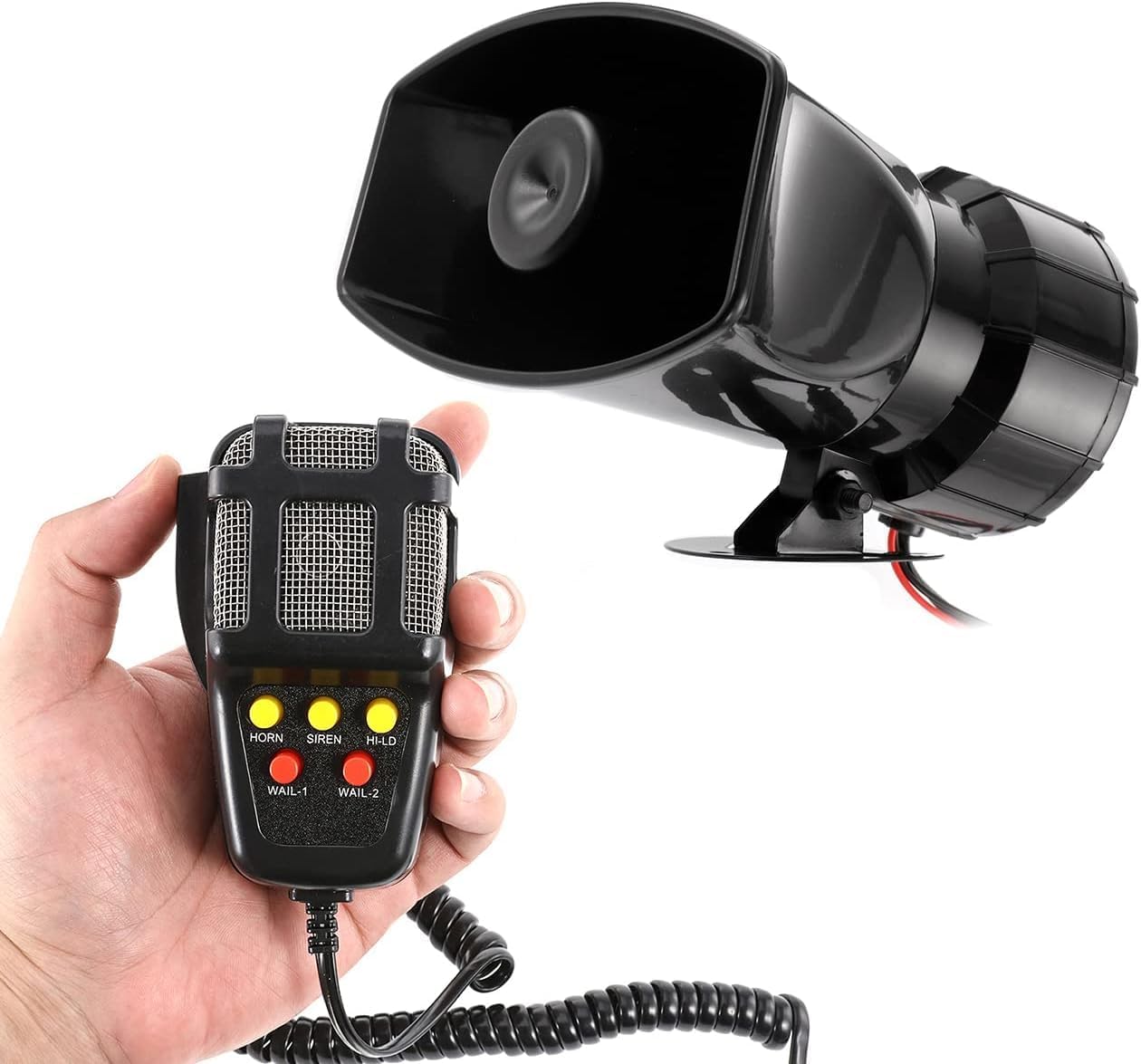 SARRA Police Siren for Cars Jeeps suvs 7 Tone Loud Hooter with Mic VIP ...