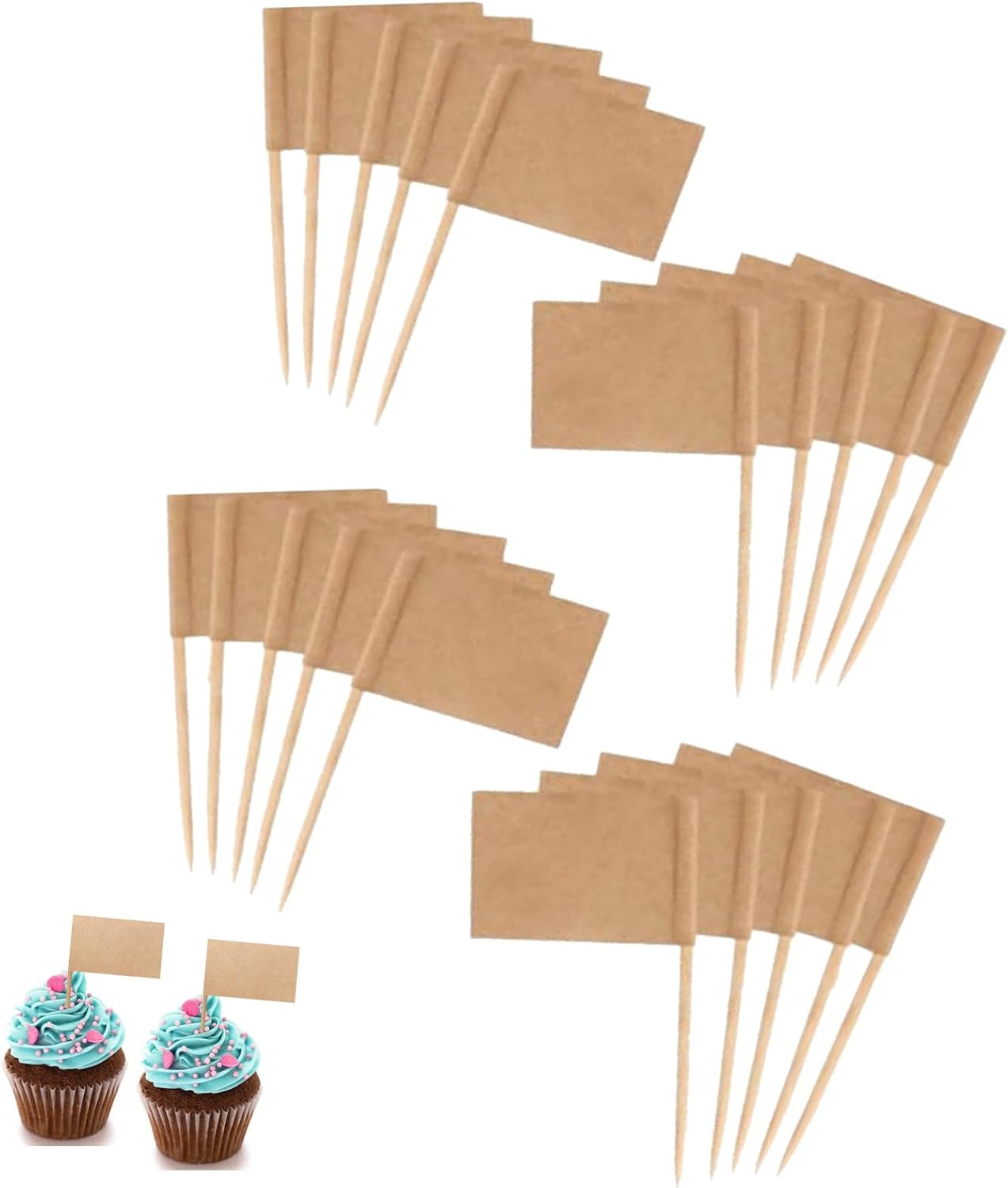 Amazon.com | 100PCS Blank Toothpick Flags Cheese Markers for ...