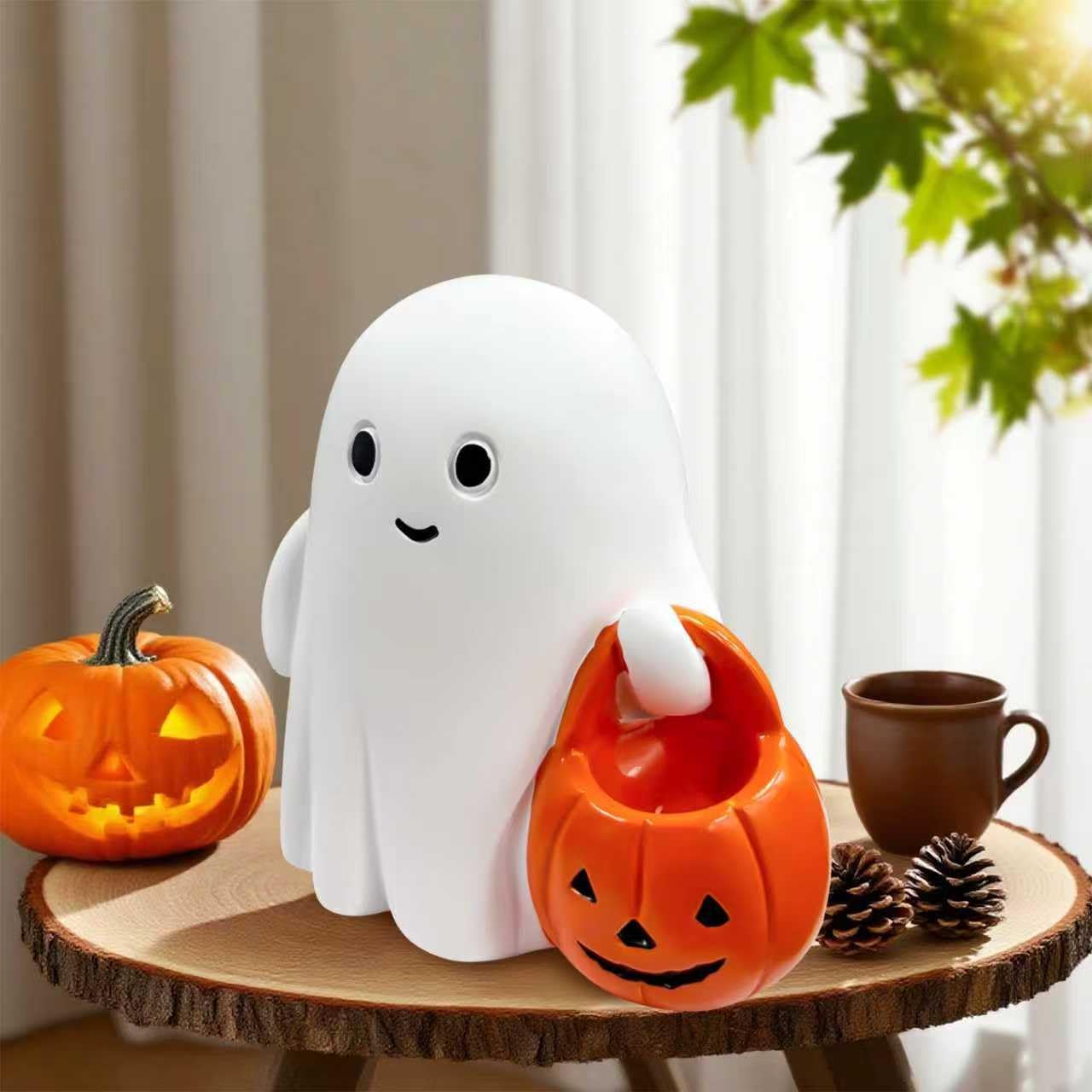 Amazon.com: Muxiziu Halloween Ghost Decor, Cute Pumpkin Ghost Figurine ...
