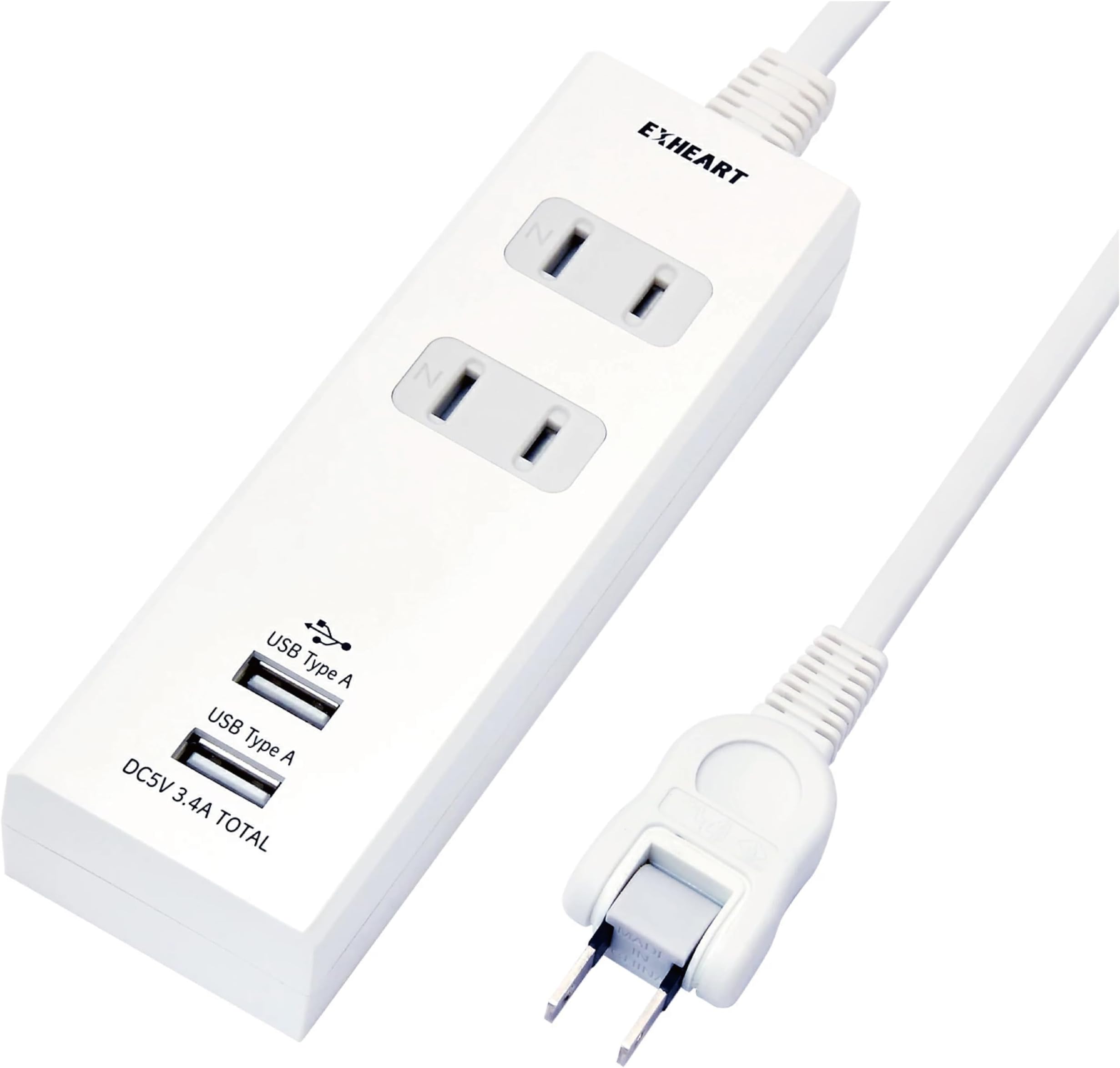 Amazon.co.jp: アイリスオーヤマ 電源タップ usb付き 2m ポート2(USB-Ax2) ACx2 15A 2個口 コンセント ...