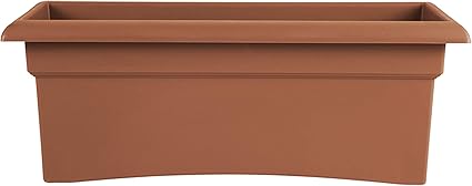 Amazon.com : Bloem 57026C Fiskars Veranda Deck Box Planter, Clay, 26 ...