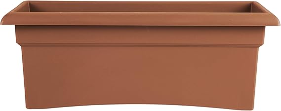 Amazon.com : Bloem 57026C Fiskars Veranda Deck Box Planter, Clay, 26 ...