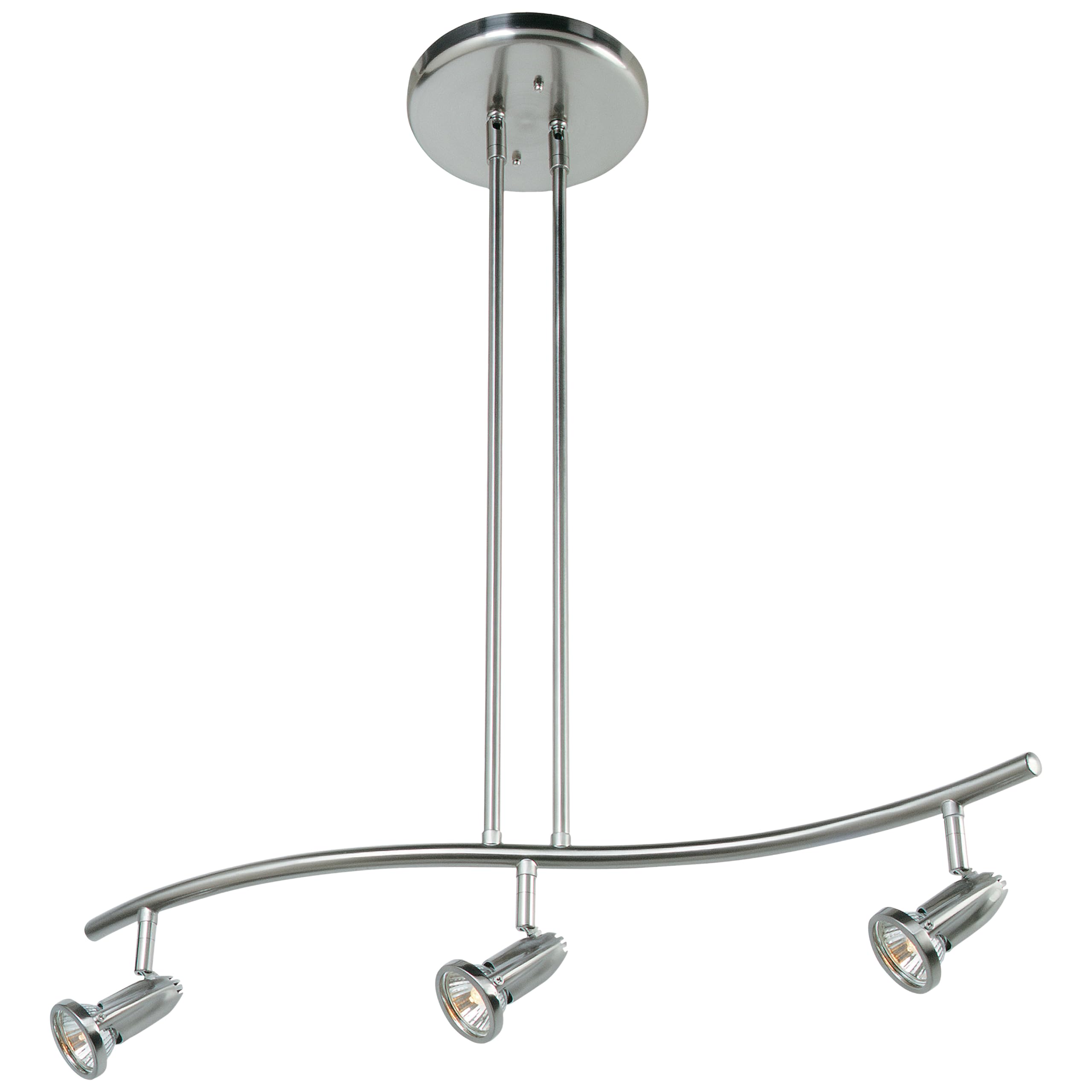 Cobra - 3-Light Spotlight Pendant - Brushed Steel Finish - Directional ...