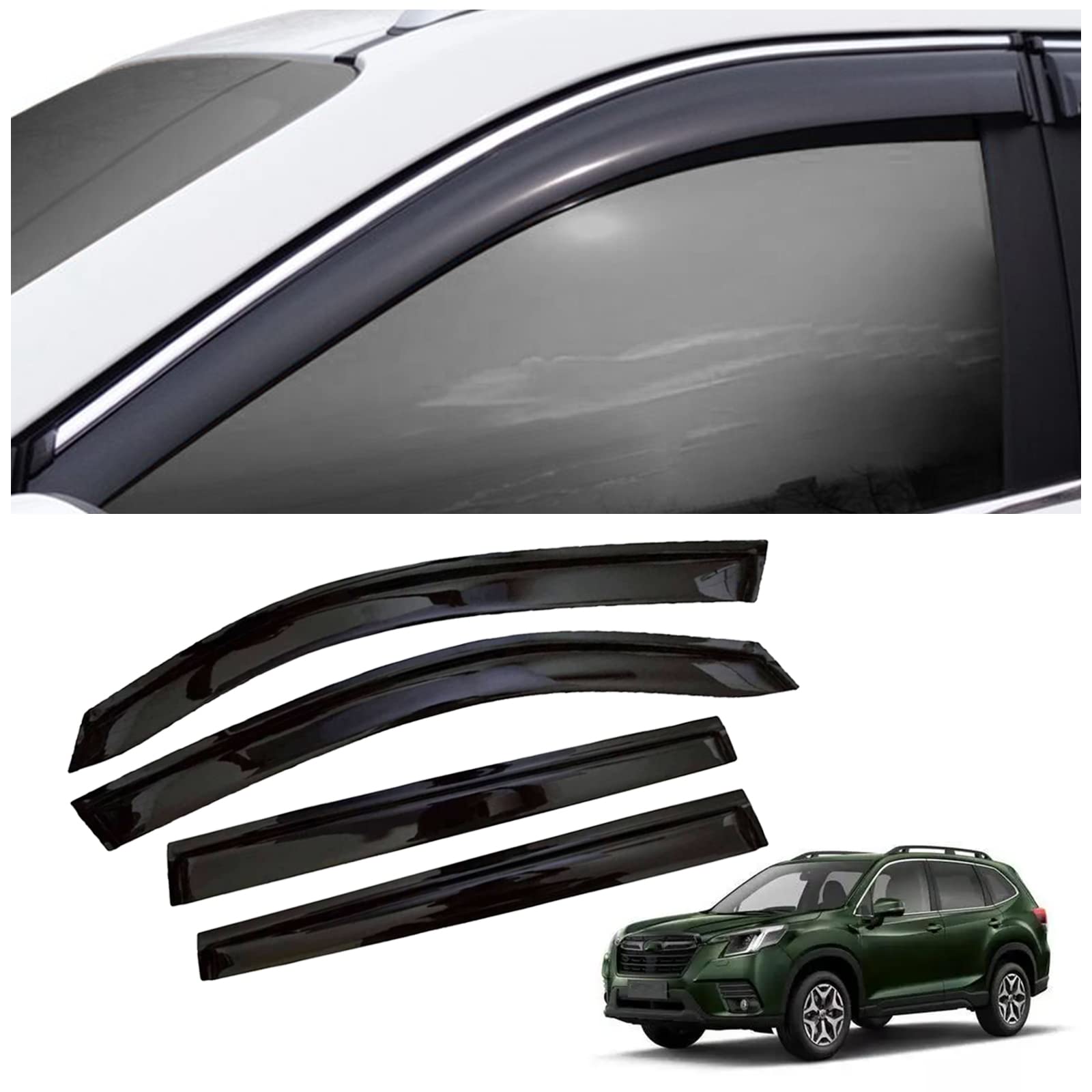Snapklik.com : SAOKNCE 4 Pieces Tape-on Extra Durable Rain Guards Fit ...