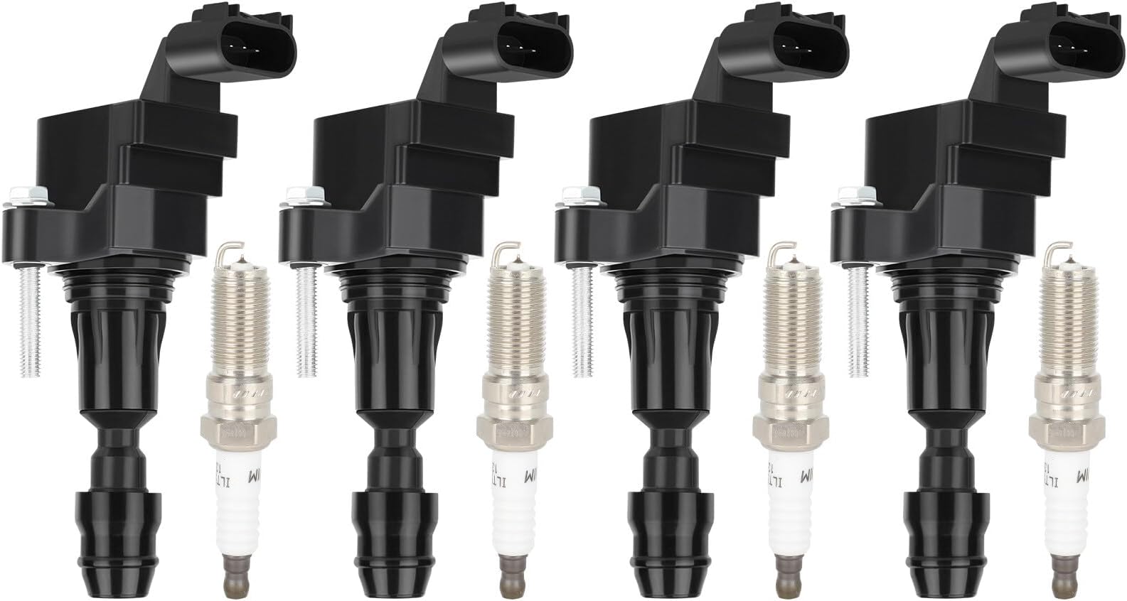 Amazon.com: ECCPP UF491 4 ignition coils with 4 iridium Spark Plugs ...
