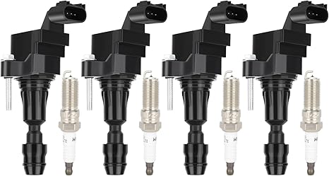 Amazon.com: ECCPP UF491 4 ignition coils with 4 iridium Spark Plugs ...