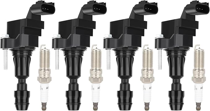 Amazon.com: ECCPP UF491 4 ignition coils with 4 iridium Spark Plugs ...