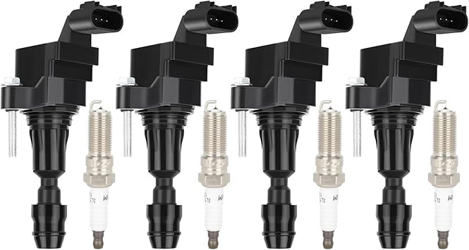 Amazon.com: ECCPP UF491 4 ignition coils with 4 iridium Spark Plugs ...