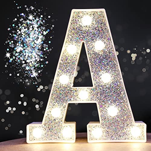 Amazon.com: PooqlaLED Marquee Light Up Letters, Glitter Alphabet Letter ...