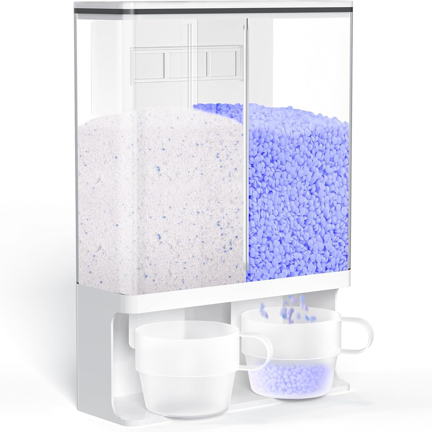 3L Washing Powder Storage,Laundry Storage with 2 Cups,Wall-Mounted ...
