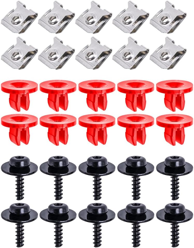 Mearo 10 Sets Engine Under Cover Splash Shield Guard Body Bolts, Bumper ...