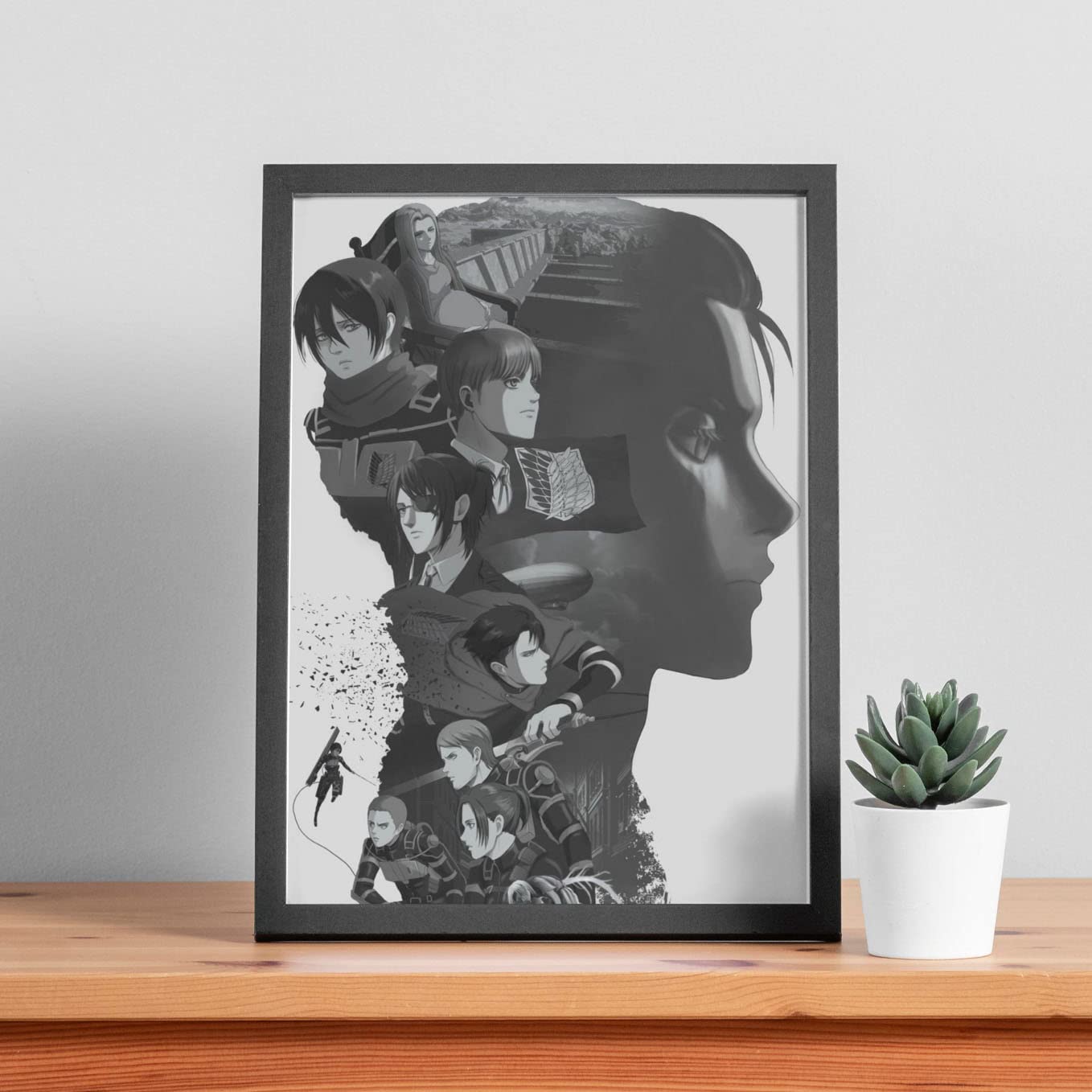 Buy SoulAbiti presents The Attack on titan anime Eren Yeager framed art ...