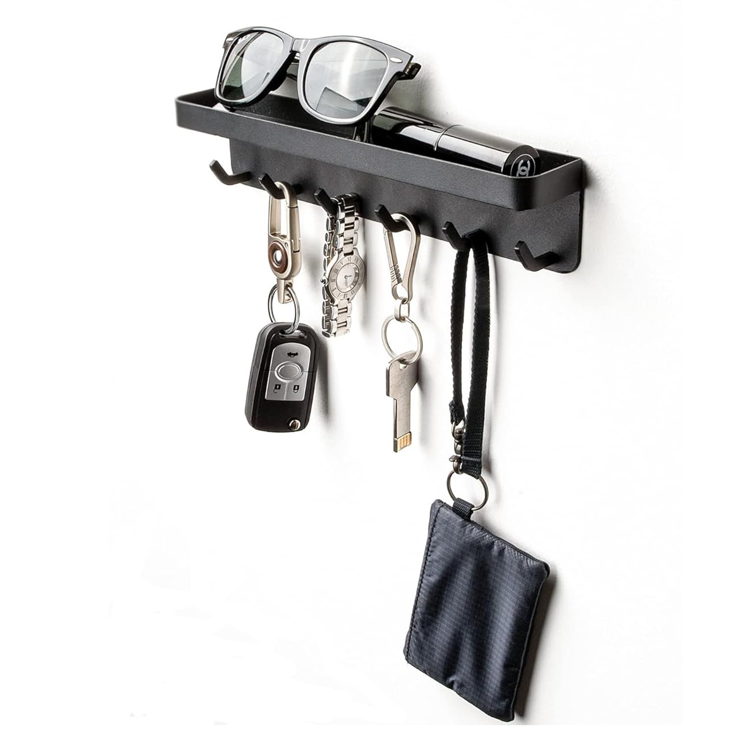 Metal Key Holder, Modern Key Hangers with 6 Hooks, Self Adhesive or ...