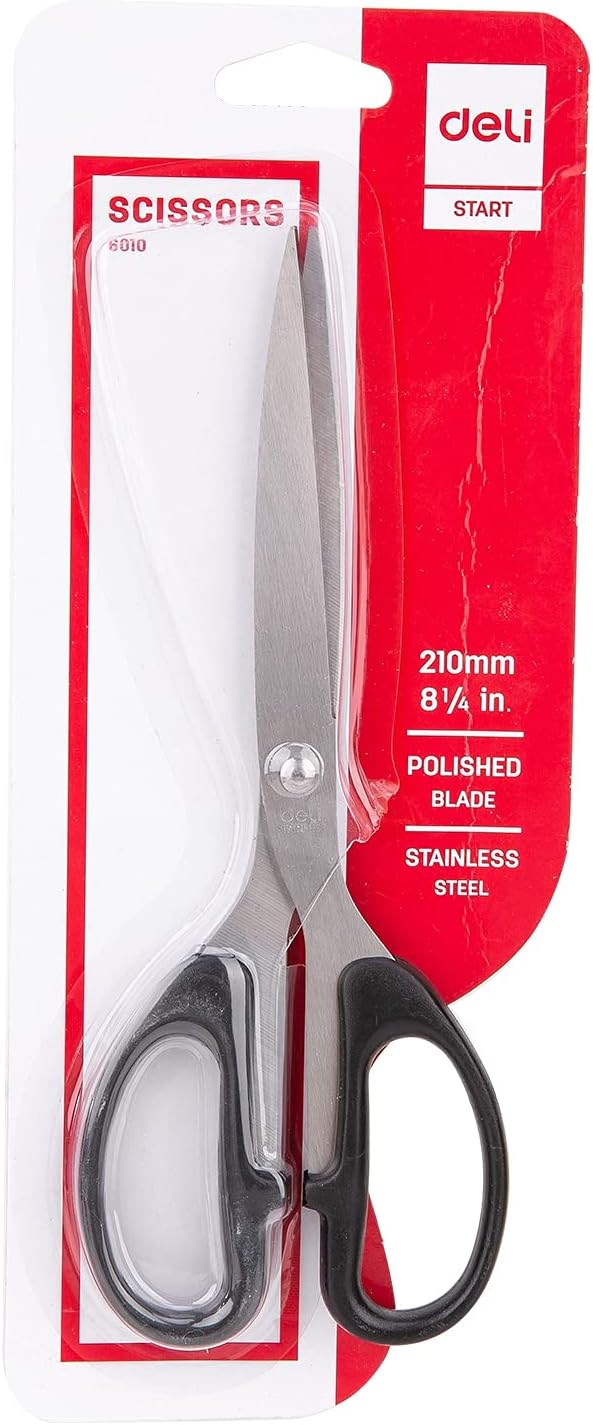 Deli E6010 Scissors, 210 Mm Length, Black/Red : Amazon.ae: Arts & Crafts