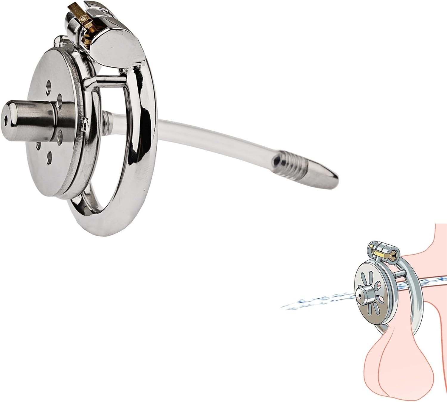 Amazon.com: Chastity Cage Flat with Catheter, Inverted Chastity Cage ...