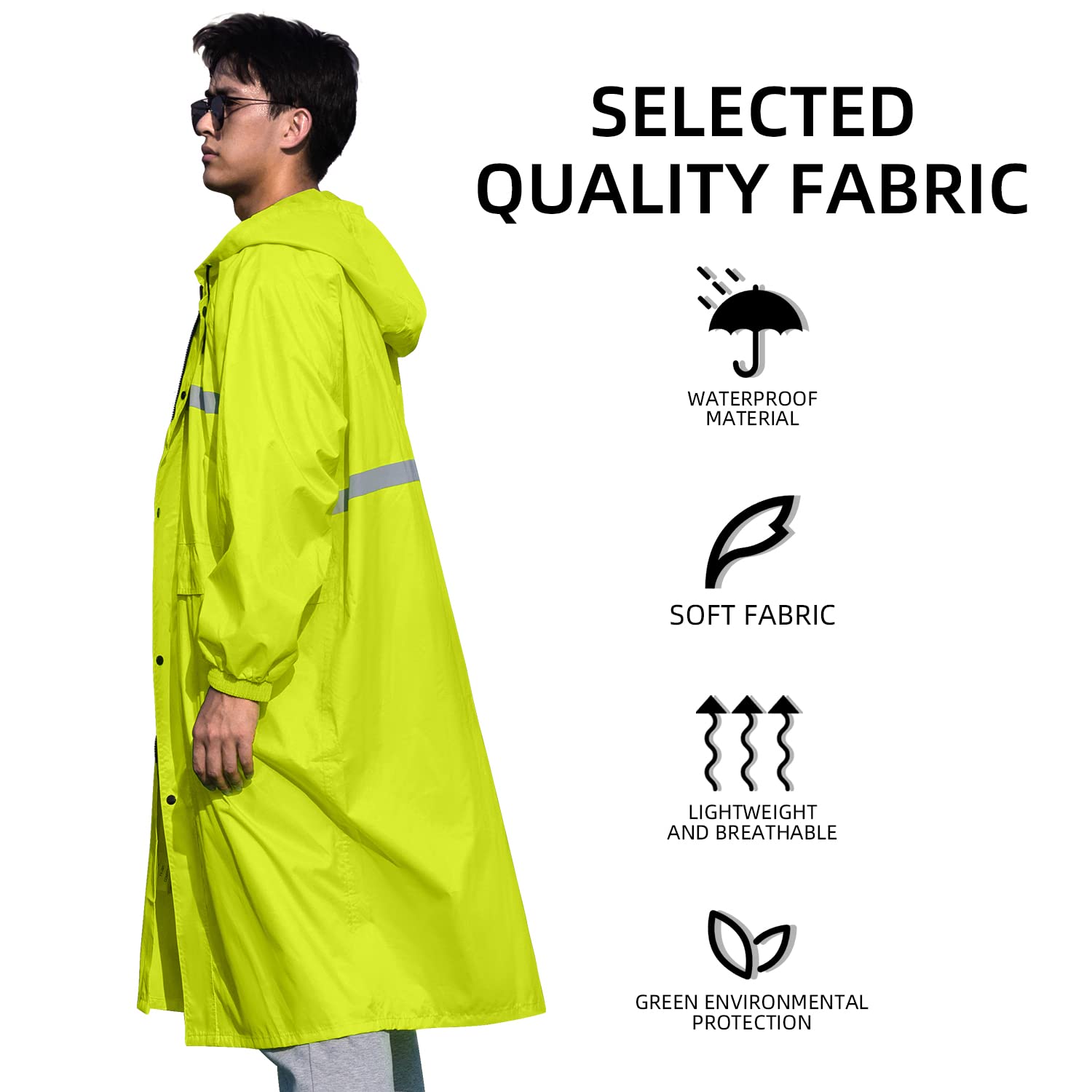 Snapklik.com : Long Hooded Raincoat Safety Waterproof Emergency Rain ...