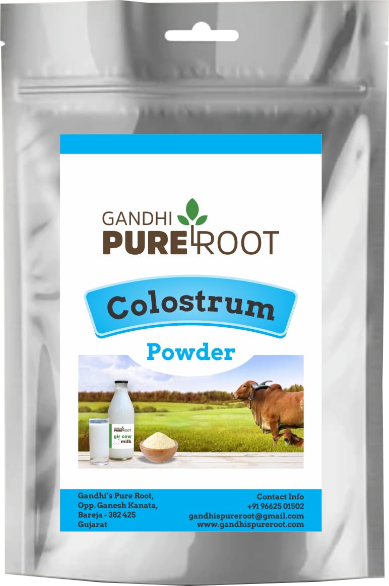 GANDHI PURE ROOT 100% Sun Dried Colostrum Powder |100+100 Pack of-2 ...