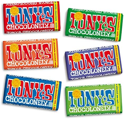 Amazon.com: Tony's Chocolonely Chocolate Bar Variety Pack - Milk, Dark ...