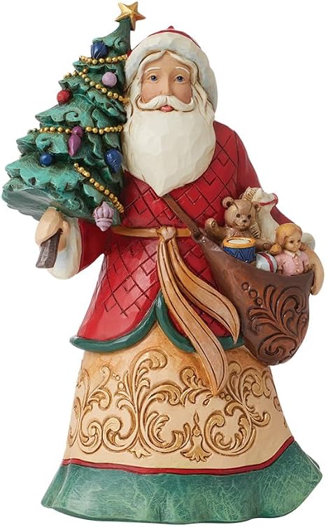 Amazon.com: Enesco Jim Shore Heartwood Creek Santa Holding a Christmas ...