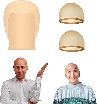 Amazon.com: PLULON 3 Pcs Bald Cap Latex Bald Caps for Costumes Cosplay ...