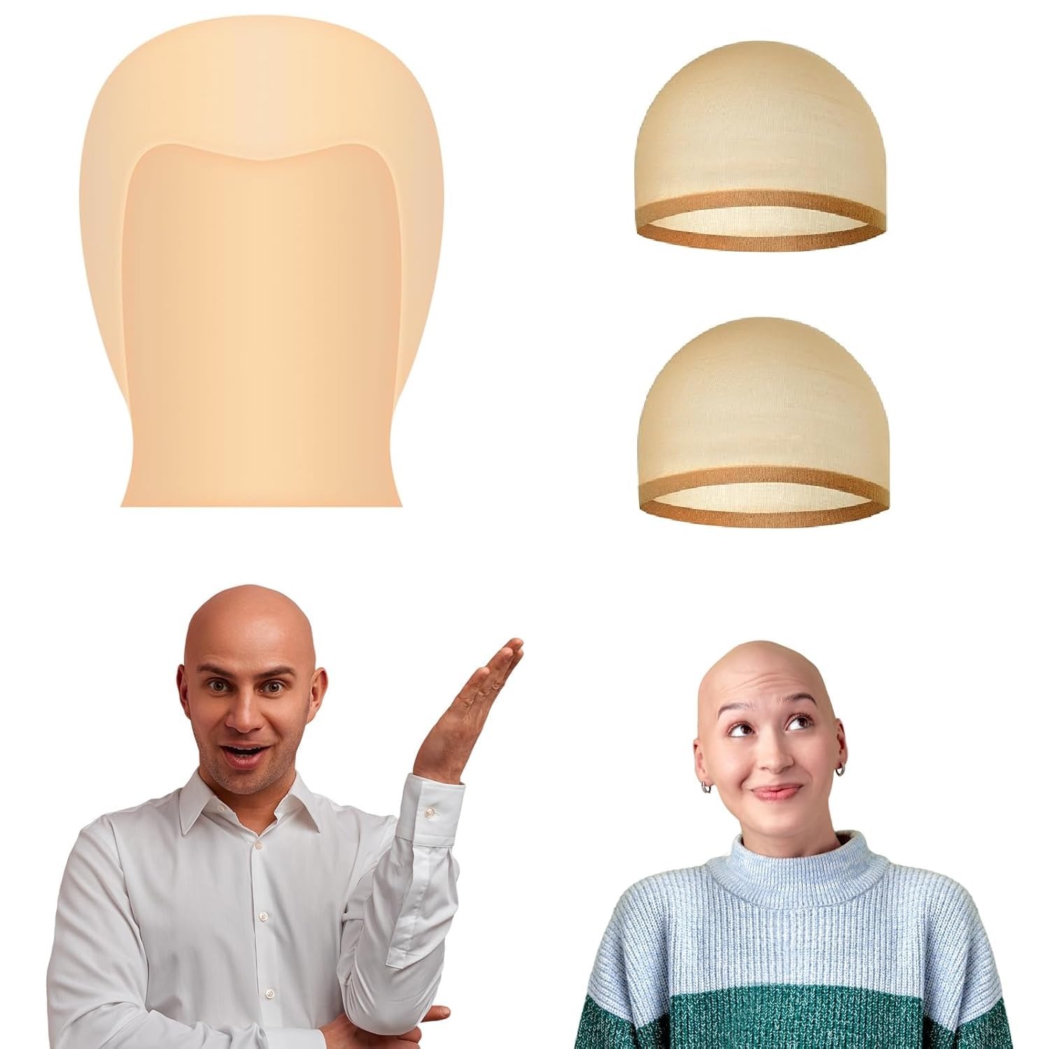 Amazon.com: PLULON 3 Pcs Bald Cap Latex Bald Caps for Costumes Cosplay ...