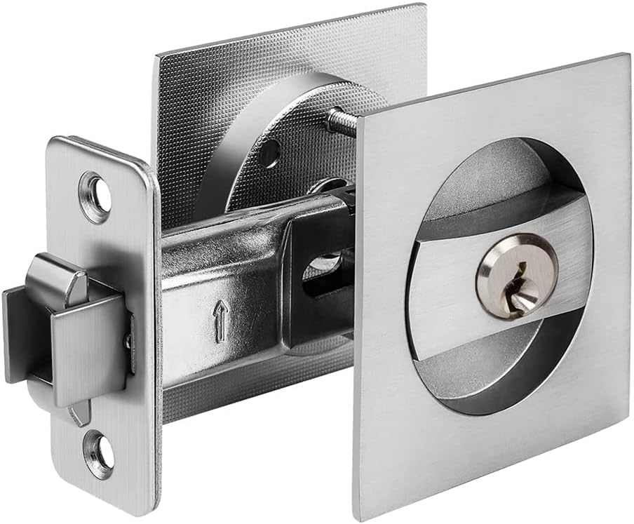 QINAIXQM Sliding Door Lock Pocket Door Lock Invisible Recessed Door ...