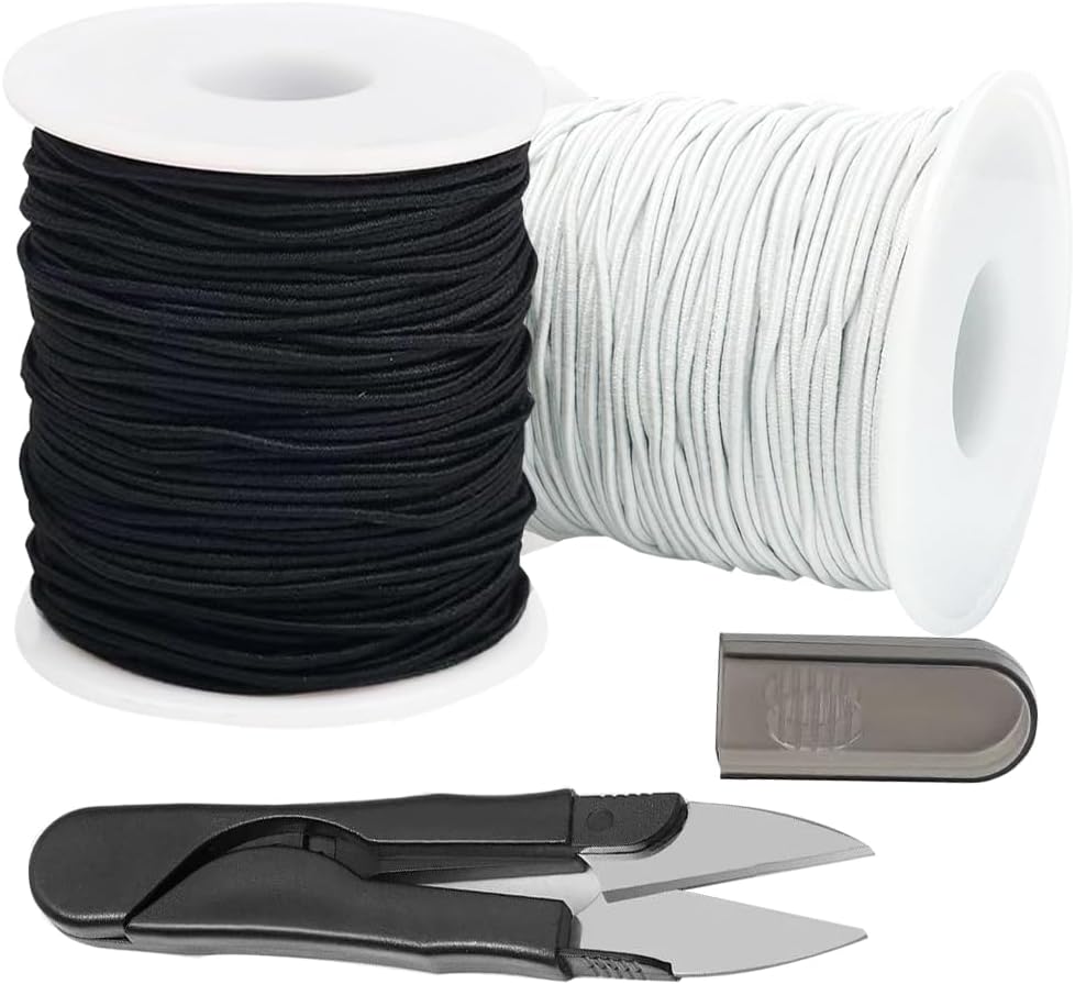 Amazon.com: Bingcute 1.0MM Black Elastic Cord, 100 Yard (Black)