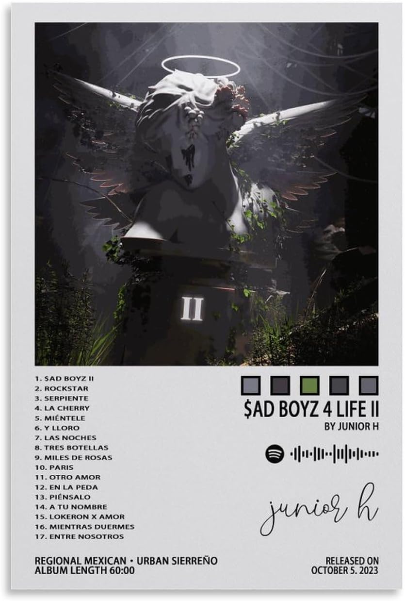 Amazon.com: PIPIZA Junior H Poster $ad Boyz 4 Life II Album Music Art ...