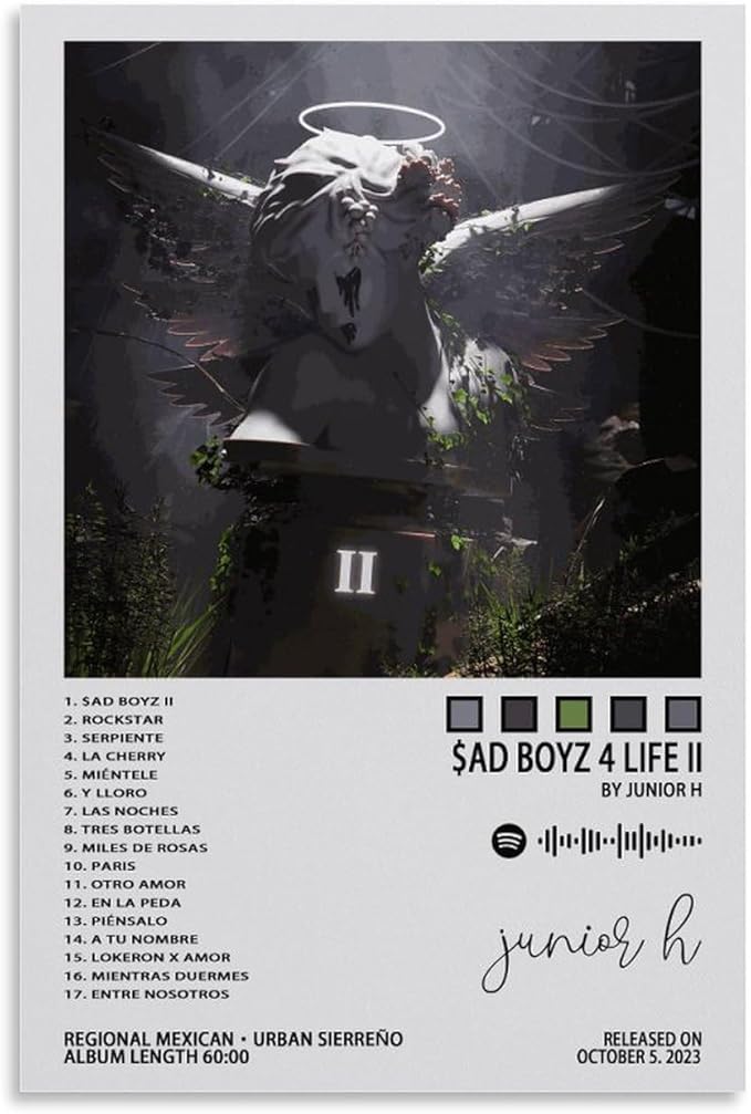 Amazon.com: PIPIZA Junior H Poster $ad Boyz 4 Life II Album Music Art ...