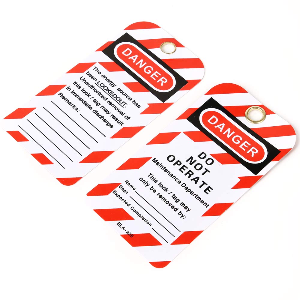 Buy POFET20PCS Lockout Tagout Tags - Nylon Plastic w/Zip Ties | Danger ...