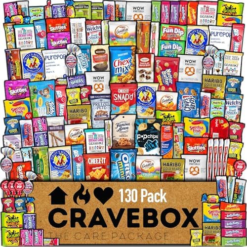 Amazon.com: CRAVEBOX Snack Box (130 Count) Valentines Variety Pack Care ...