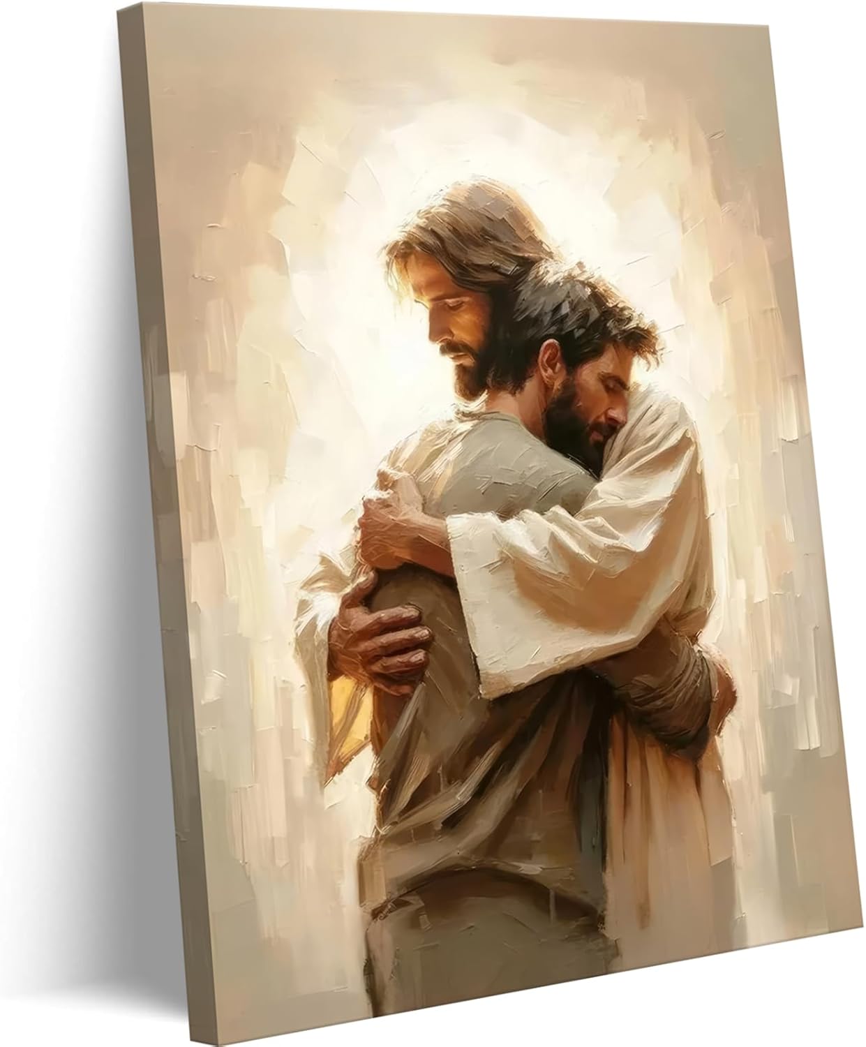 Amazon.com: Myzoran Sacred Bond Christian Painting Jesus Hugging Man ...