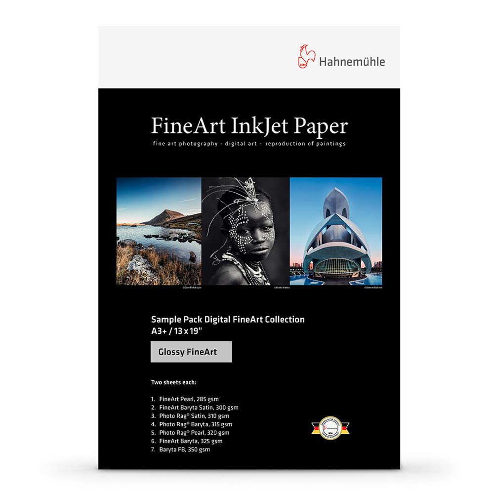 Hahnemühle Gloss Fine Art Inkjet paper sample pack : Amazon.co.uk ...