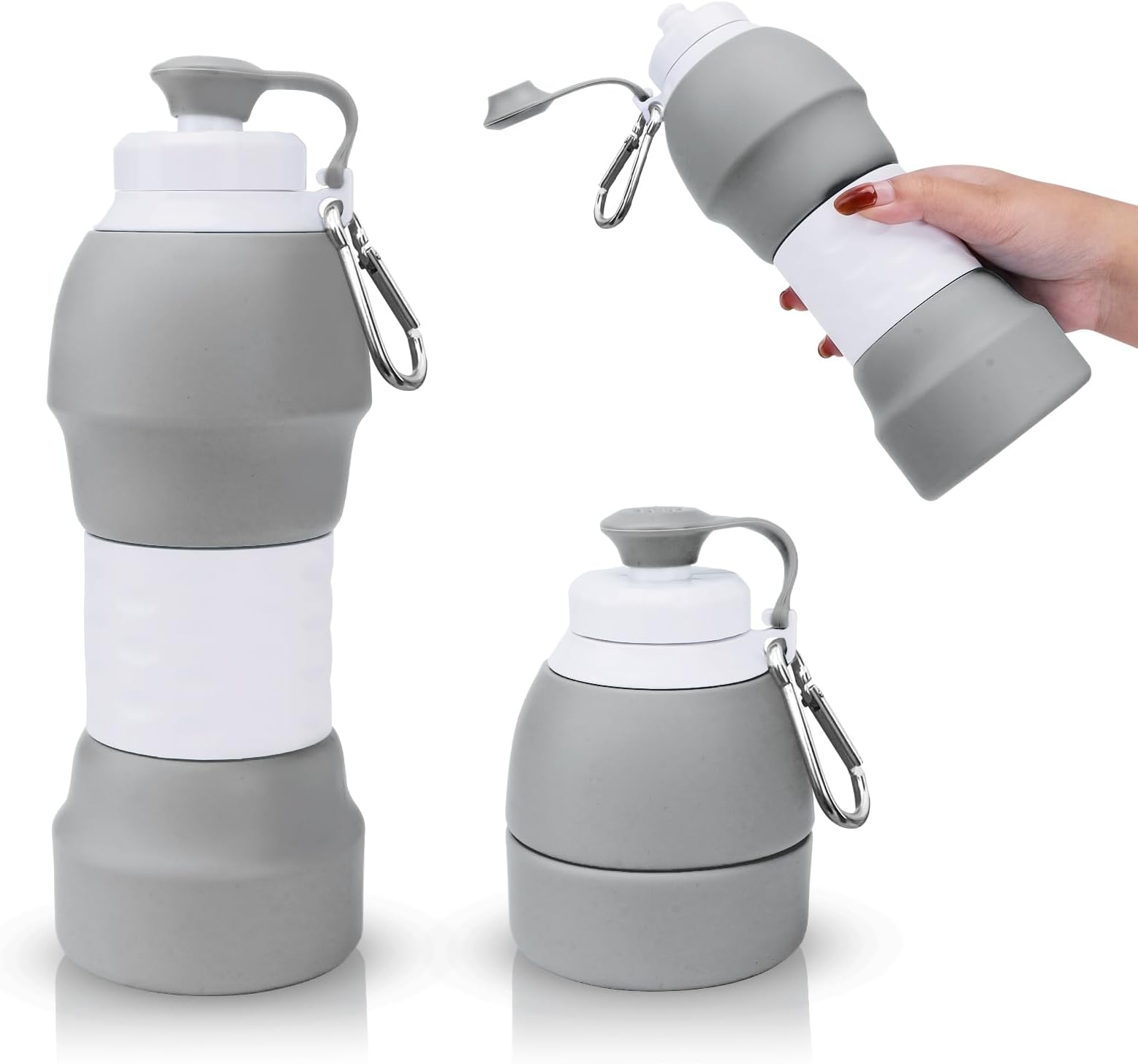 Amazon.com: MAQUITA 4 Pcs Collapsible Water Bottles 16 oz Portable ...