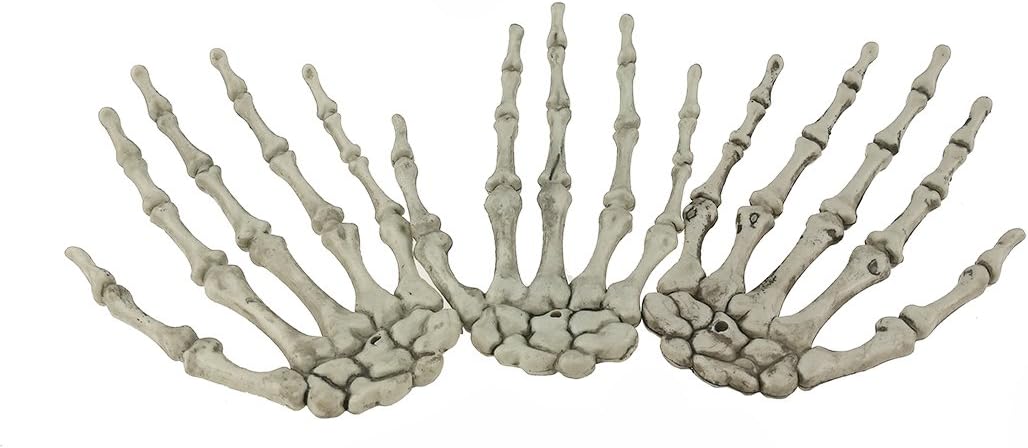 Set of 3 Scary Bone Skeleton Hand Claw For Halloween Props Haunted ...
