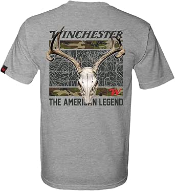 Amazon.com: Winchester Official Camo Deer Skull Graphic T-Shirts for ...