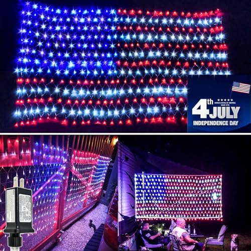 Snapklik.com : Upgraded Super Bright American Flag Lights, 420LED ...
