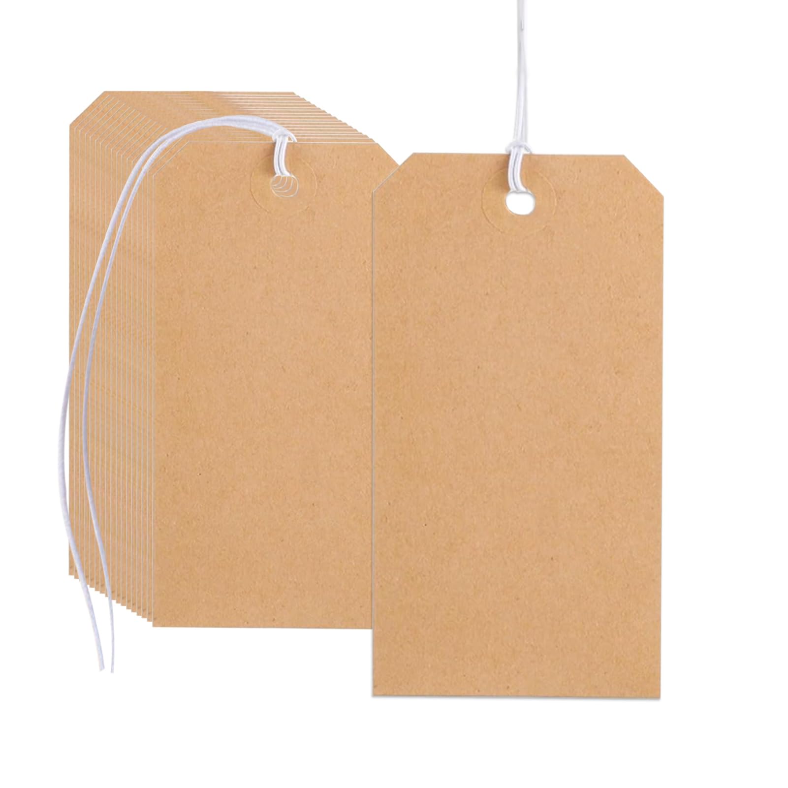 Amazon.com : 100 Pack Kraft Tags with String Attached,Marking Tags ...