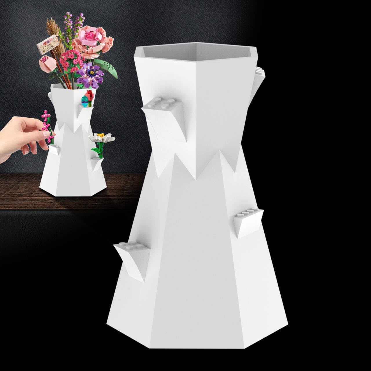 Vase for Lego Flowers, Compatible with Lego Bricks, for Lego Flower ...