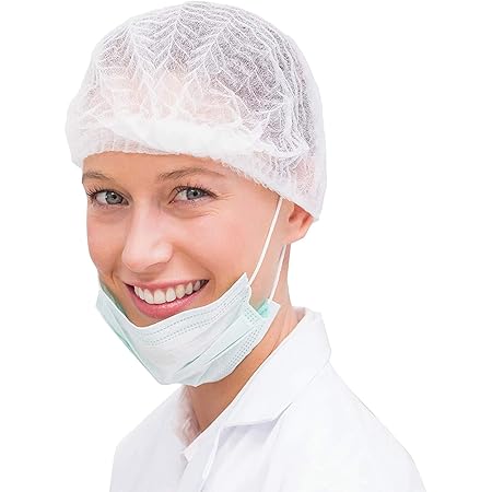 Amazon.com : Disposable Hair Net Caps 100 pcs Non-Woven Head Cover ...